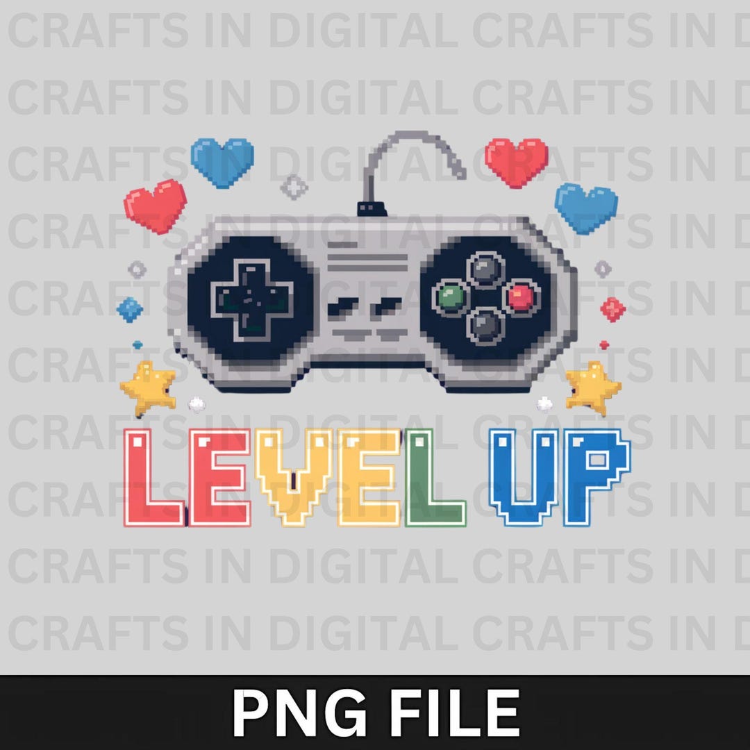 Level up Png Sublimation Design Png, Video Games PNG, Game Controller ...