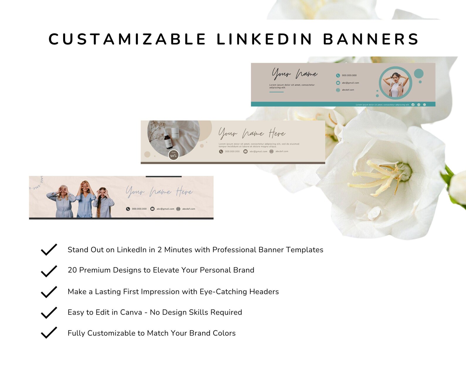 20 Linkedin Banner Templates | Canva Headers | Professional Design ...