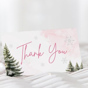 Editable Winter Thank You Card,winter Thank You Card, Christmas Thank ...