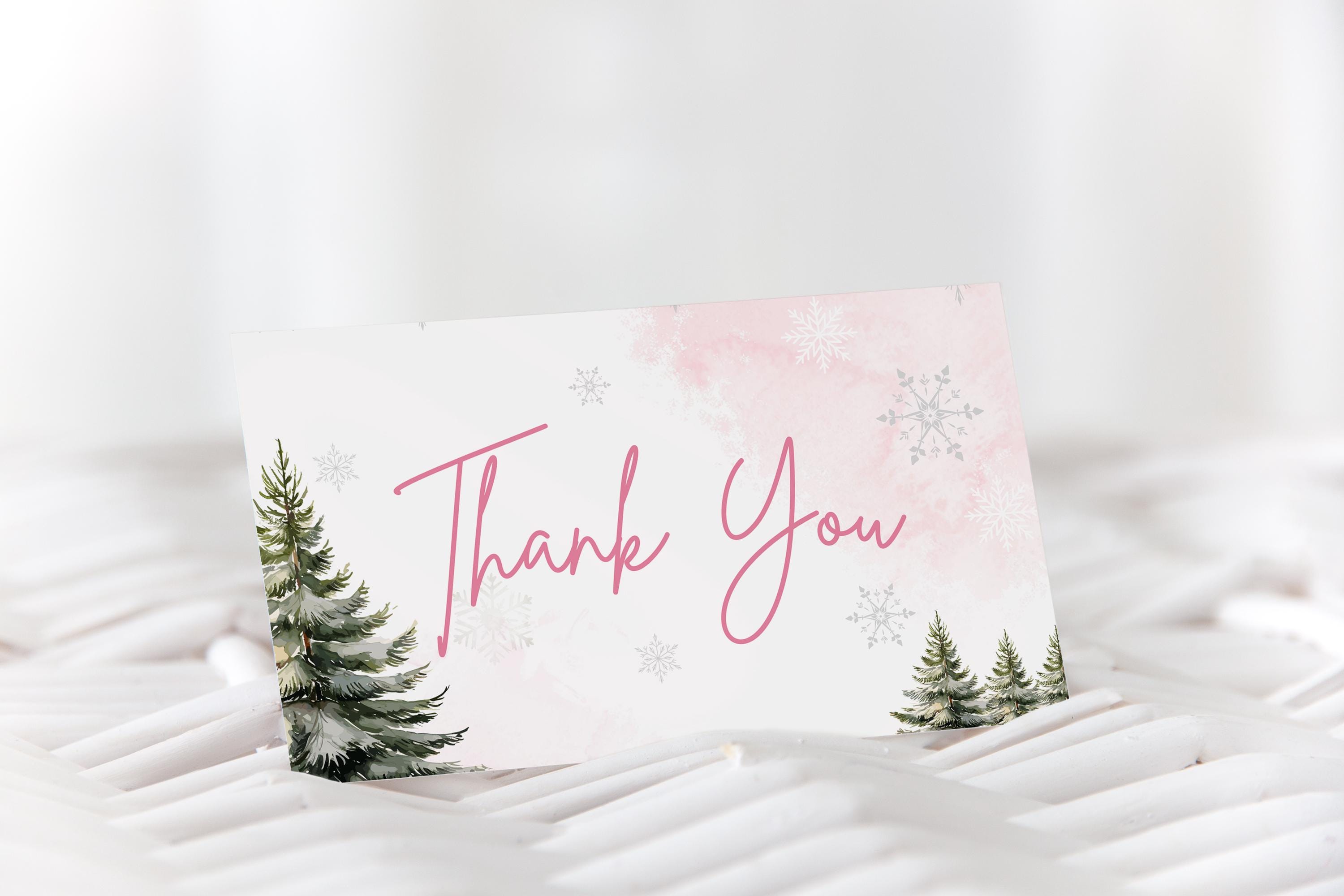 Editable Winter Thank You Card,winter Thank You Card, Christmas Thank ...