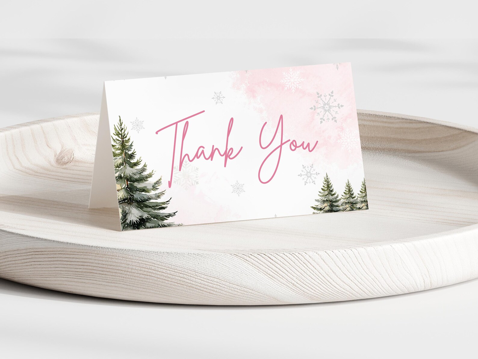 Editable Winter Thank You Card,winter Thank You Card, Christmas Thank ...