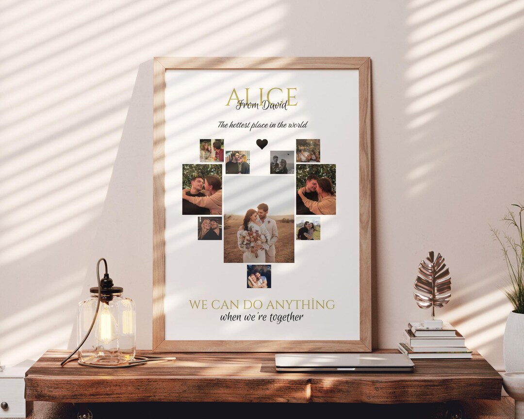 Custom Polaroid Frame Anniversary Collage, 1st Anniversary Gift for ...