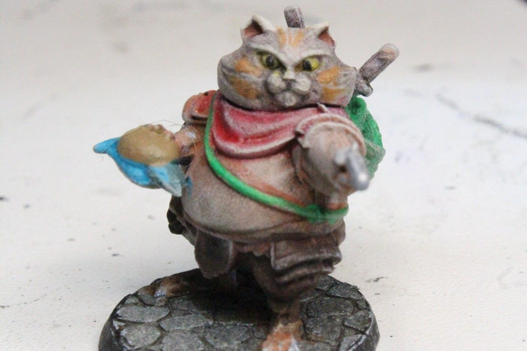 Swashbuckling Cat -- Hand Painted Miniature or Terrain for D&D ...