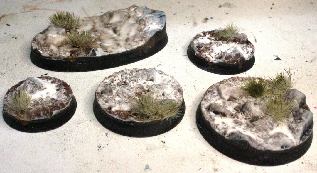 Frozen Tundra Battle-ready Bases for Miniature Wargames, Different ...