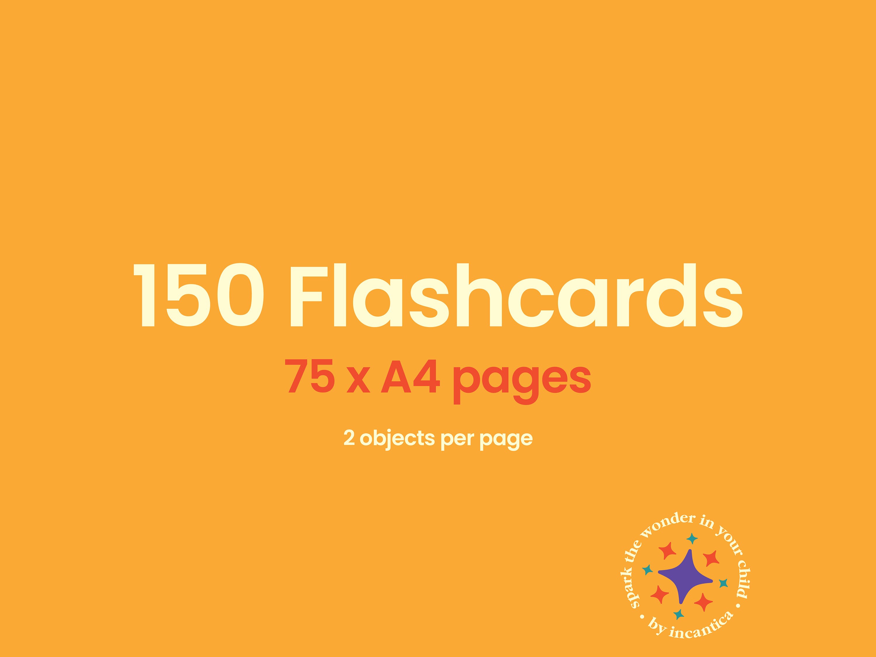 Printable First English Words Flash Cards Set: 150 Cards Early ...