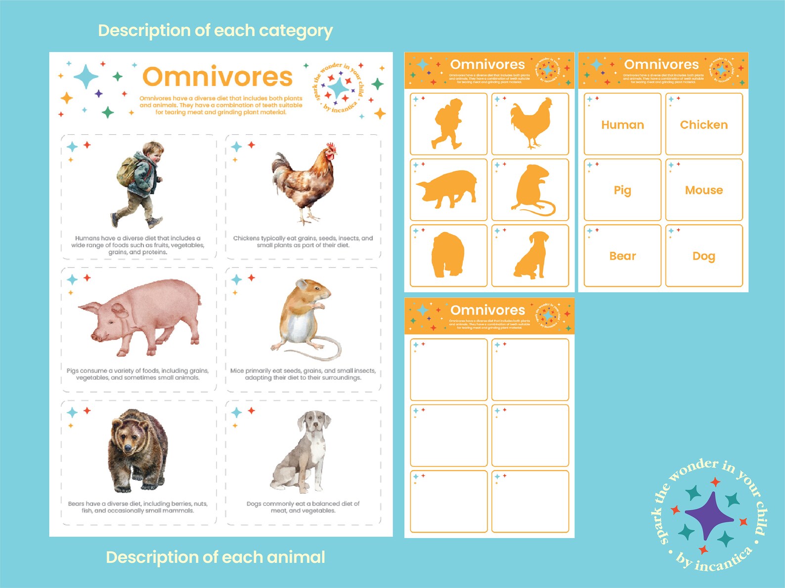 Animal Classification Printable: Sorting by Diet - Etsy