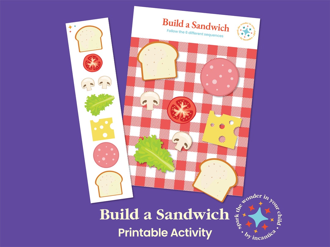 Build a Sandwich Printable Activity for Toddlers, Pretend Play ...