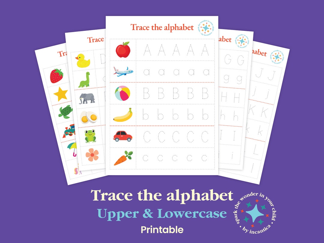 Alphabet Tracing and Image Match Printable: Lowercase and Uppercase ...