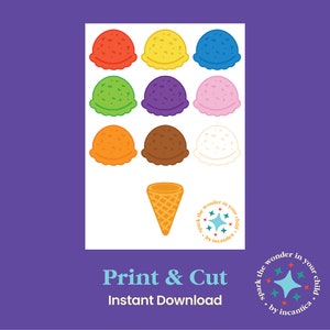 Printable Ice Cream Building Activity 6 Colorful Sequences for Endless ...