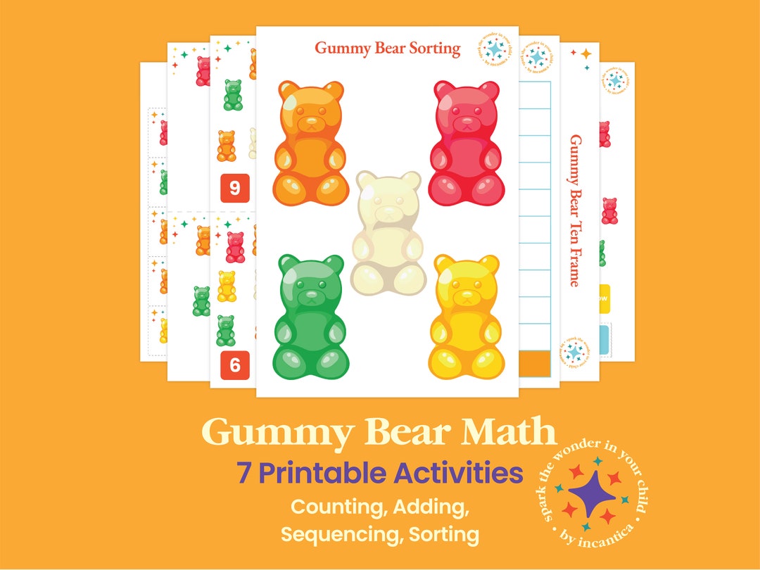 Gummy Bear Math Bundle: Sorting, Counting, Adding, Sequencing, Graphing ...