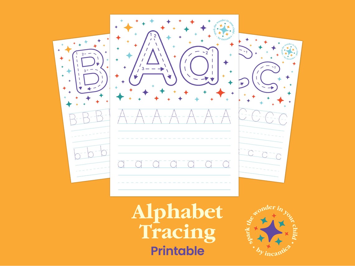 Early Educational Alphabet Tracing Worksheets, A to Z, Letter Practice ...