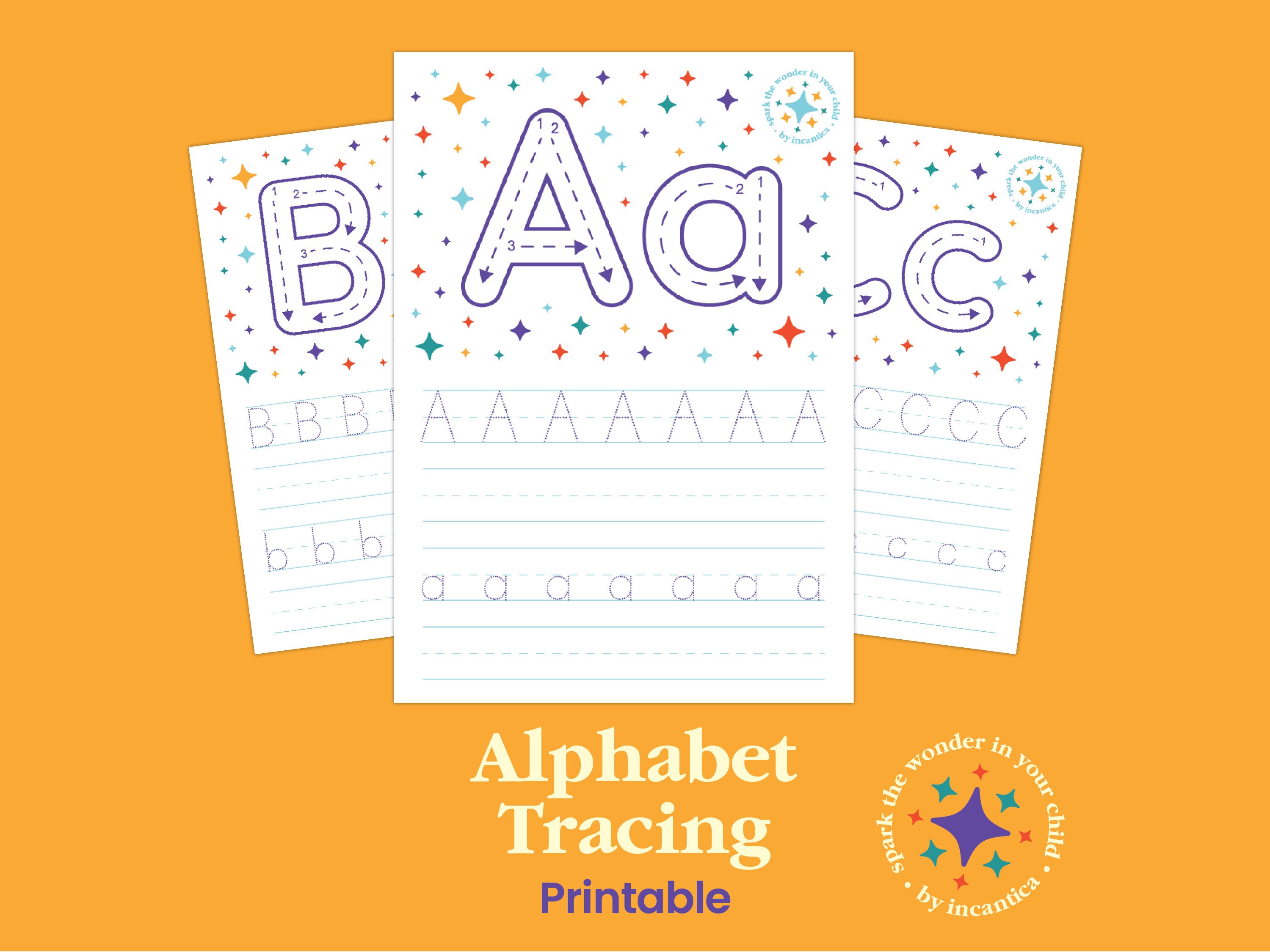 Early Educational Alphabet Tracing Worksheets, A to Z, Letter Practice ...