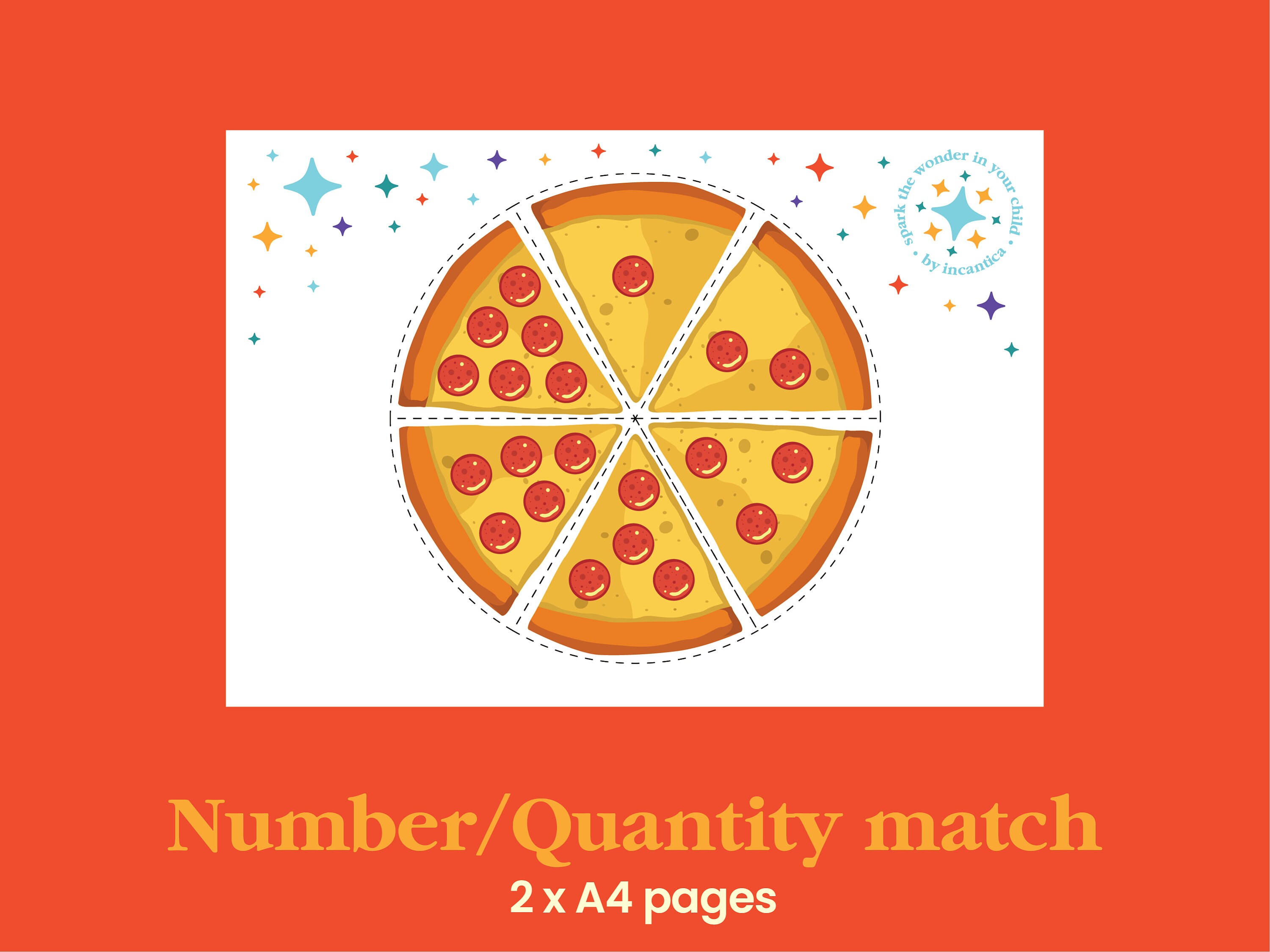 Printable Number Quantity Match With Pizza Theme - Etsy