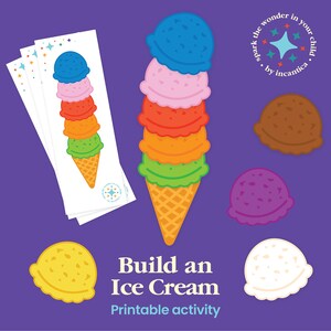 Printable Ice Cream Building Activity 6 Colorful Sequences for Endless ...