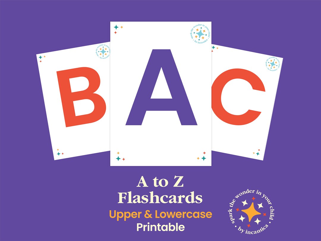 Alphabet Flashcards Set: 52 Cards for Kids Learning, Preschool ...