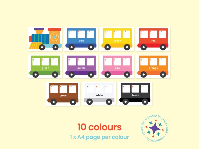 The Train of Colors - Matching and Color Recognition for Little Ones - Etsy