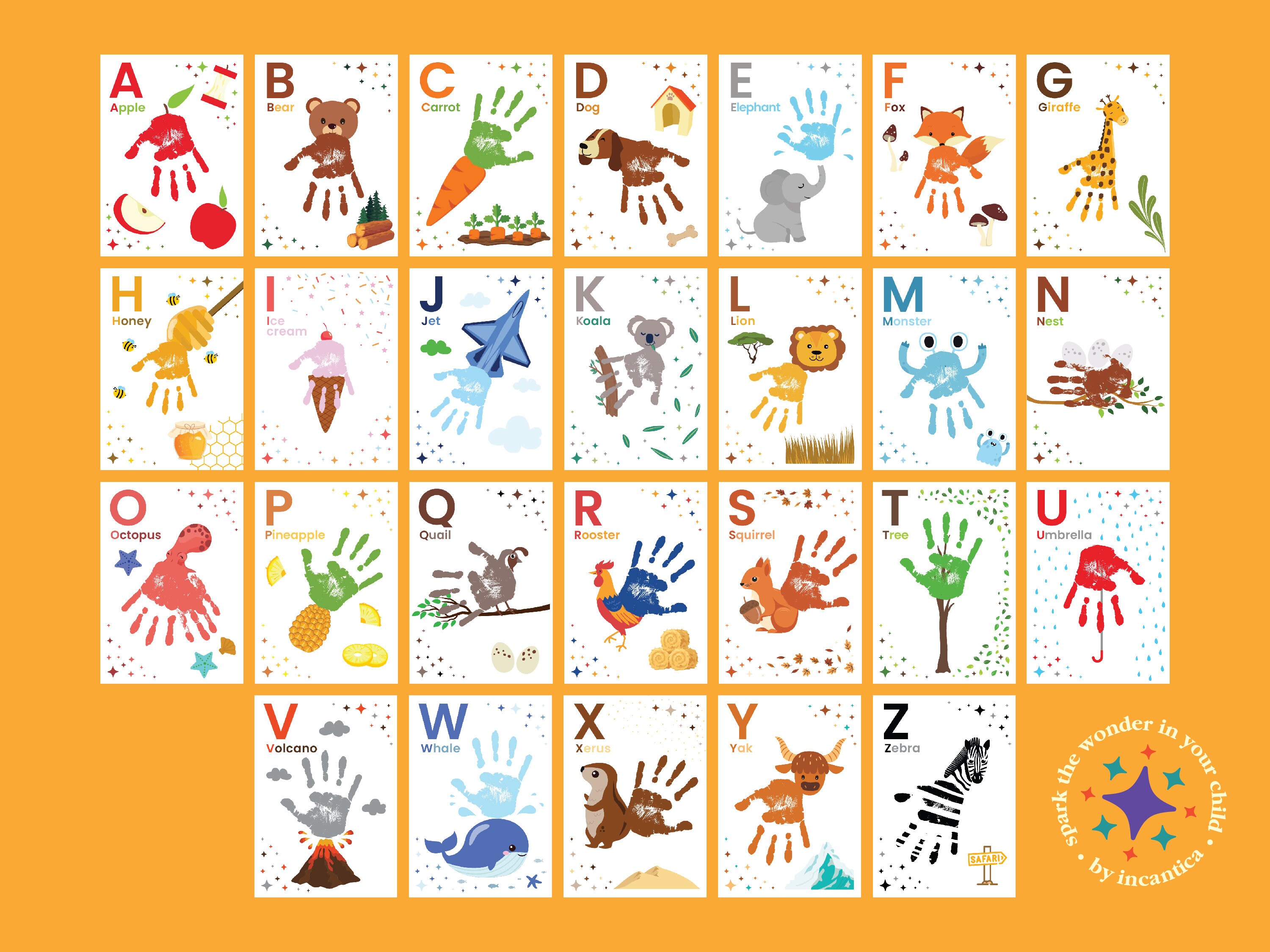 Alphabet Handprint Worksheets: A Hands-on Way for Kids to Learn Their ...