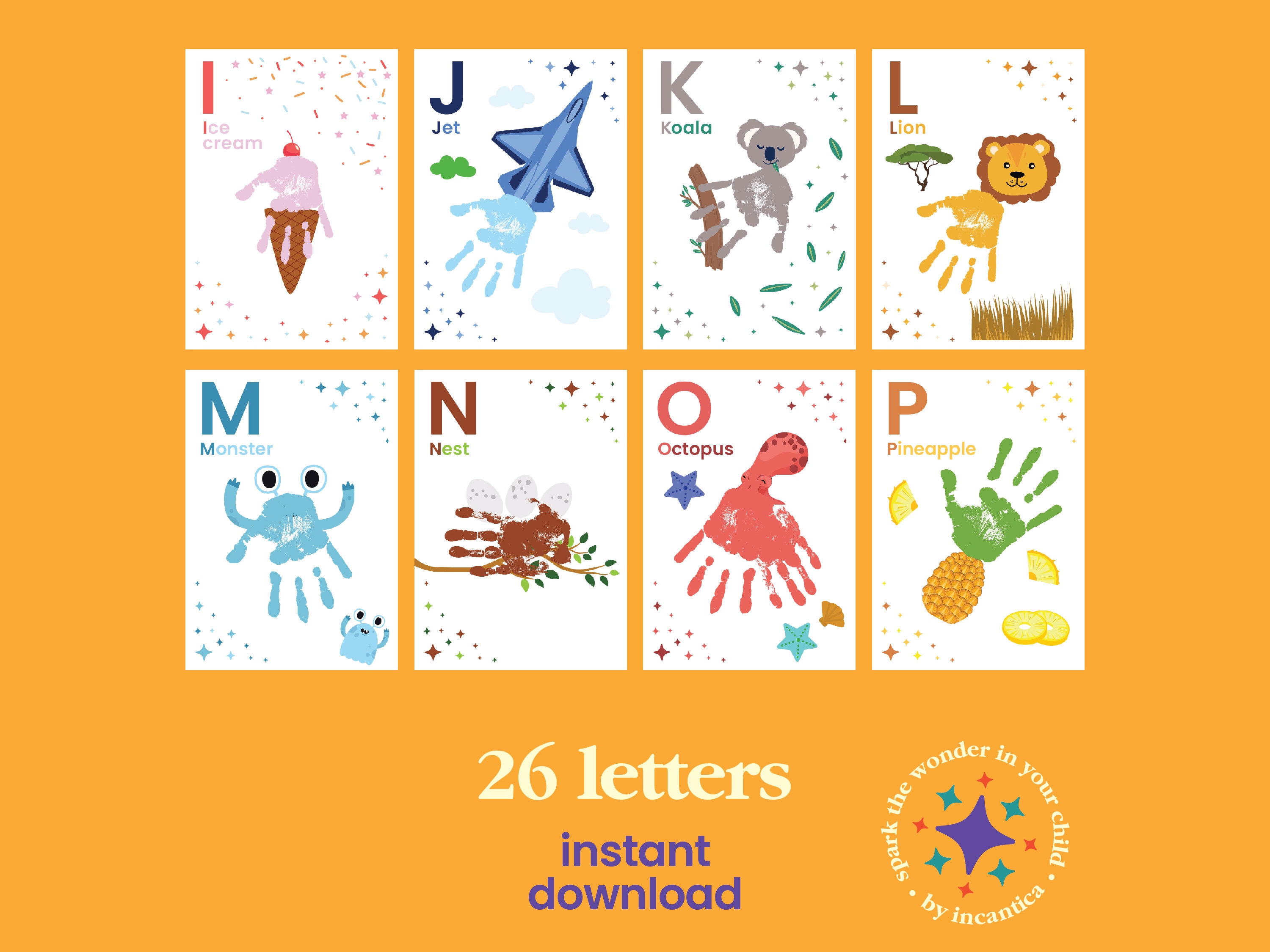 Alphabet Handprint Worksheets: A Hands-on Way for Kids to Learn Their ...