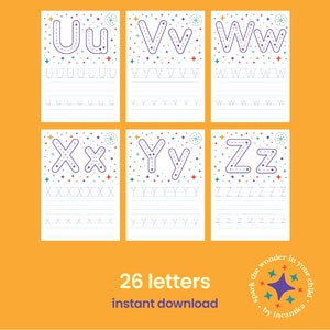 Early Educational Alphabet Tracing Worksheets, A to Z, Letter Practice ...