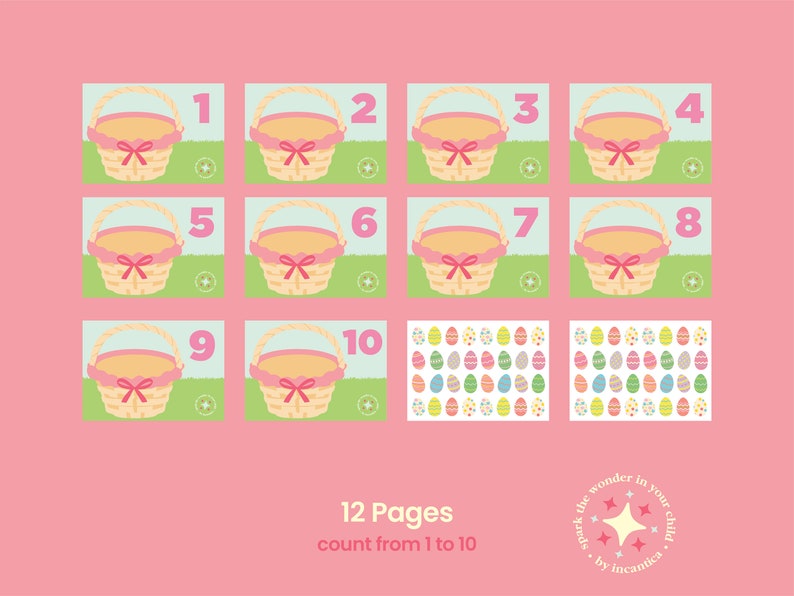 Counting Easter Eggs: Basket Printable Activity Set With 10 Basket ...