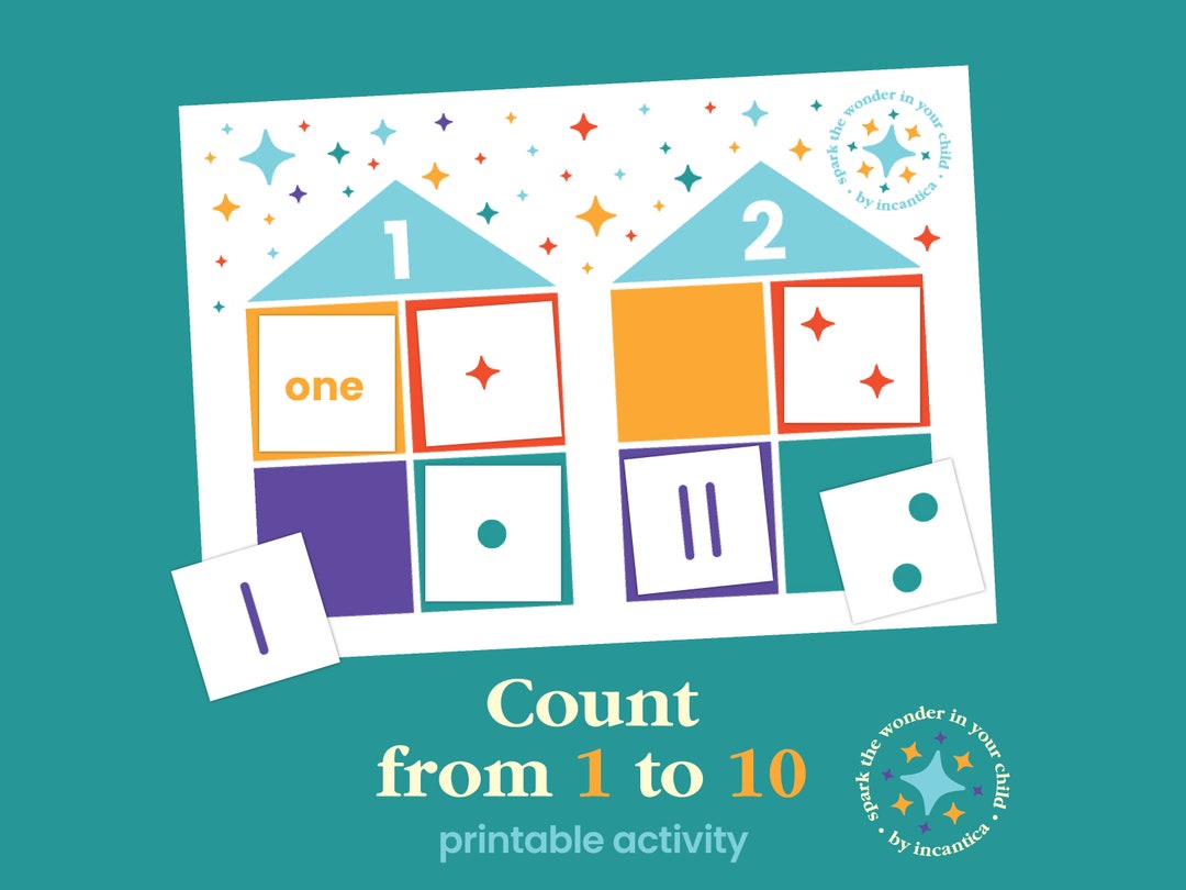 Counting Houses, Interactive Number Matching Printable: Preschool ...