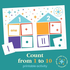Counting Houses, Interactive Number Matching Printable: Preschool ...
