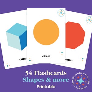 Geometry Flashcards Set: 54 Cards, Shapes, Lines, Angles, and 3D ...
