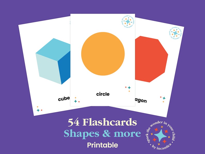 Geometry Flashcards Set: 54 Cards, Shapes, Lines, Angles, and 3D ...