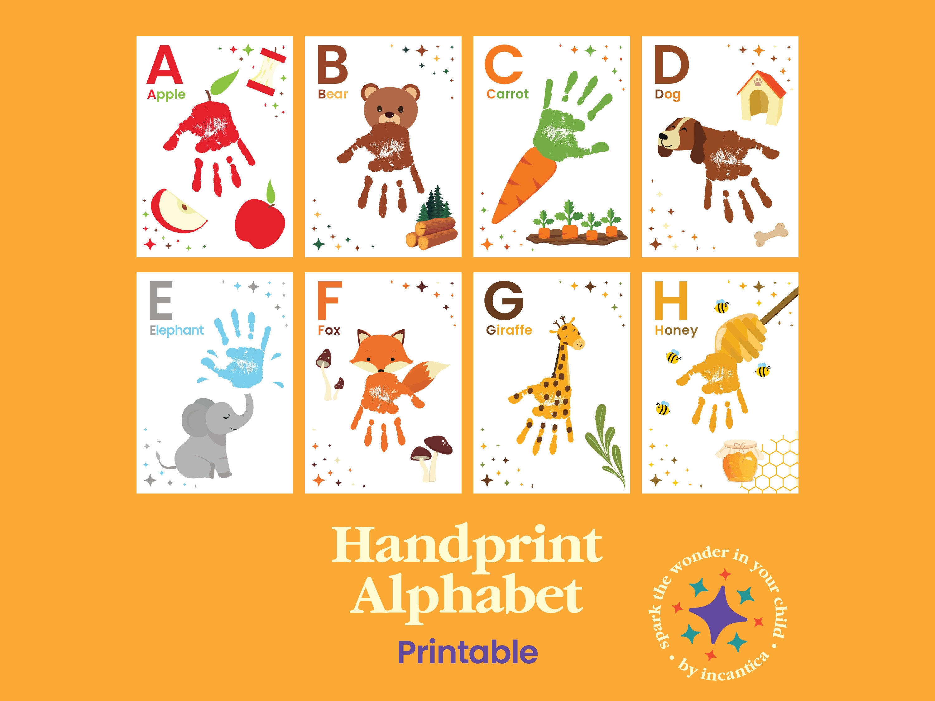 Alphabet Handprint Worksheets: A Hands-on Way for Kids to Learn Their ...