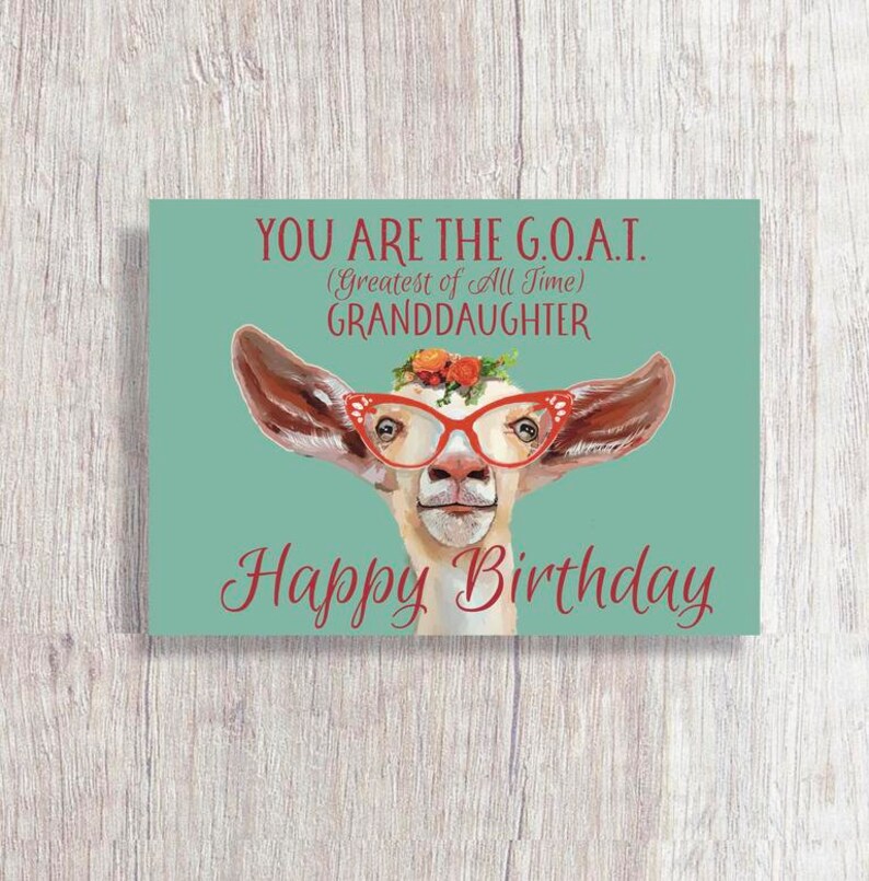 Granddaughter Birthday Card, This Funny Goat Card Grandparents, Grandma ...