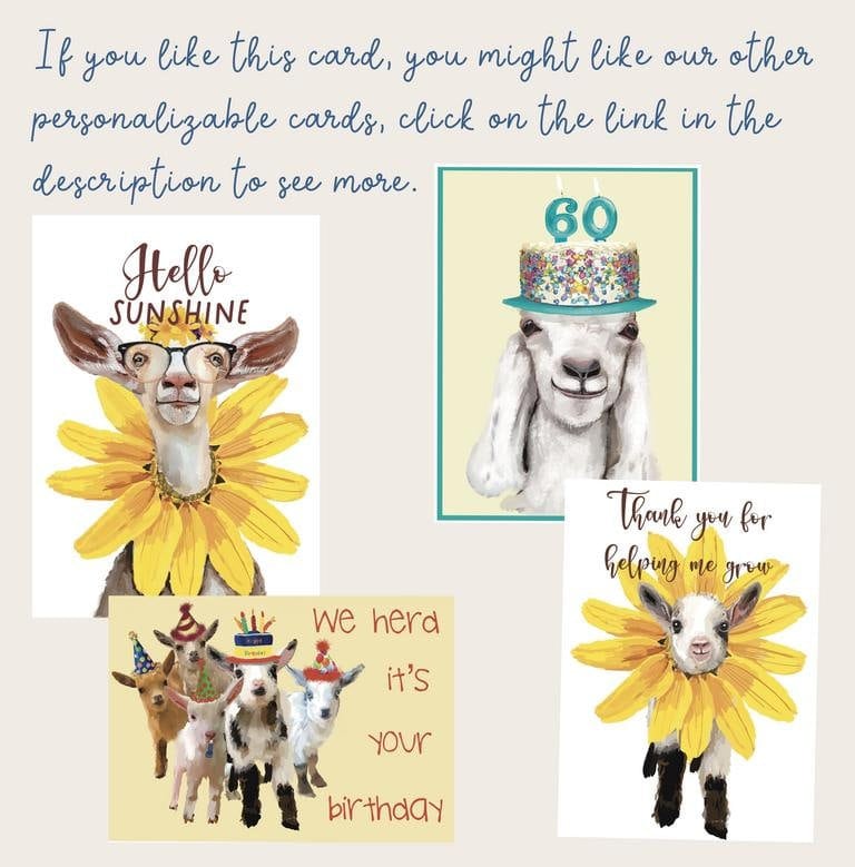 Granddaughter Birthday Card, This Funny Goat Card Grandparents, Grandma ...