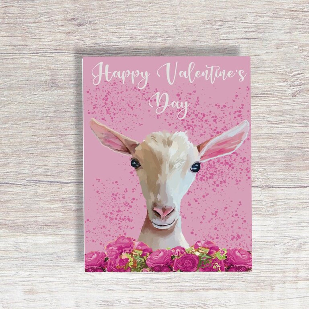 Goat Valentine Card, Funny Be My Valentine for Girlfriend, Friend, Wife ...