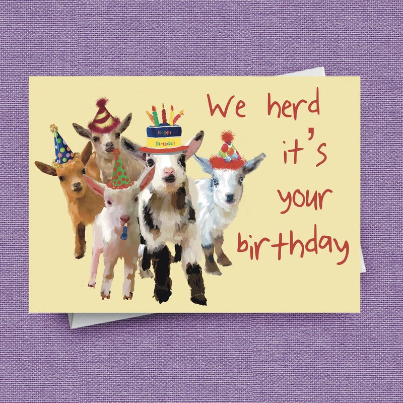 Goat Birthday Card - Etsy