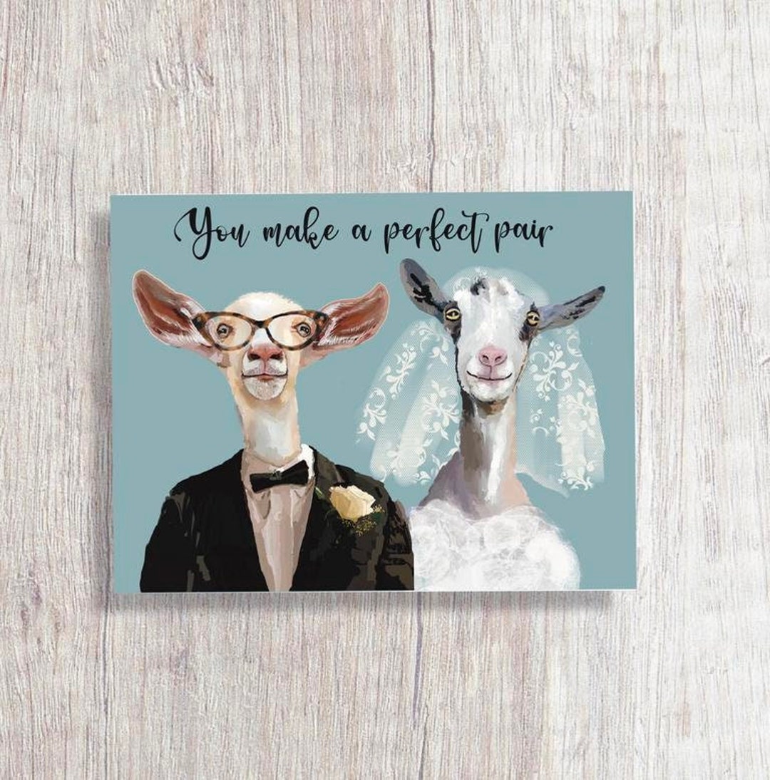 Goat Wedding Card, Say Congratulations With This Funny Goat Card - Etsy