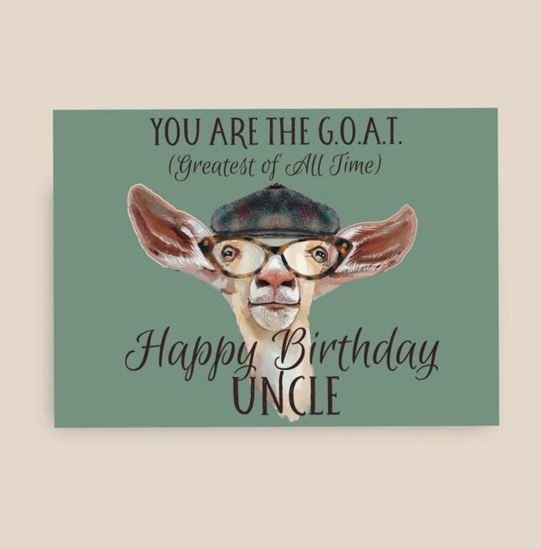 Uncle Birthday Card, Funny Goat Birthday Card for Uncle From a Niece or ...
