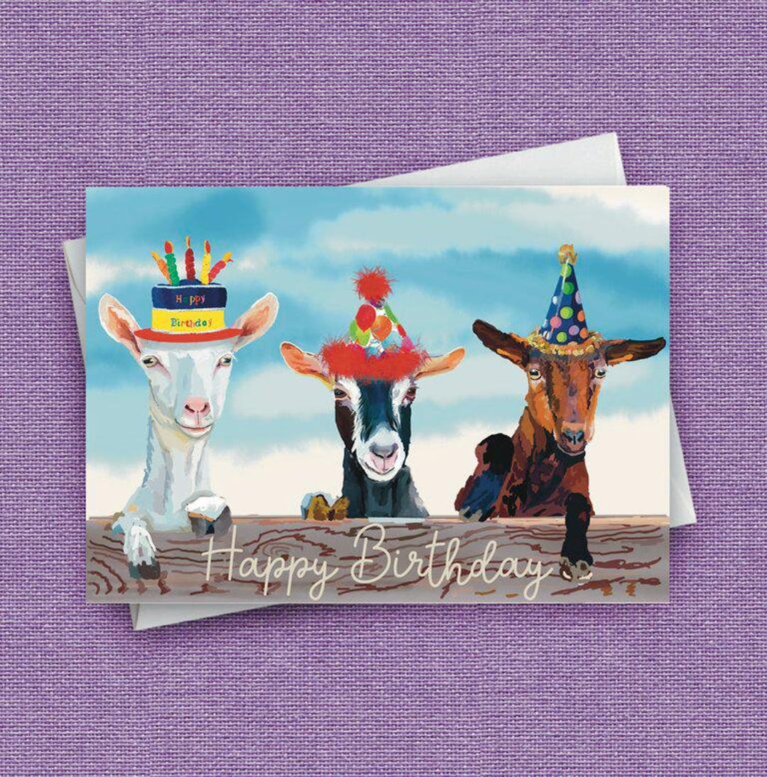 Goat Birthday Card, This Funny Goat Card is Perfect for Girlfriend ...
