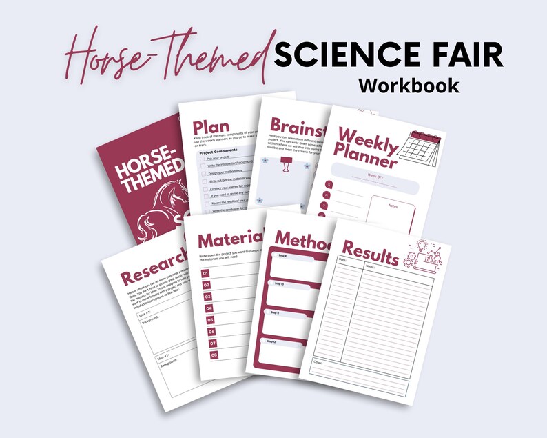 Horse-themed Science Fair Workbook - Etsy
