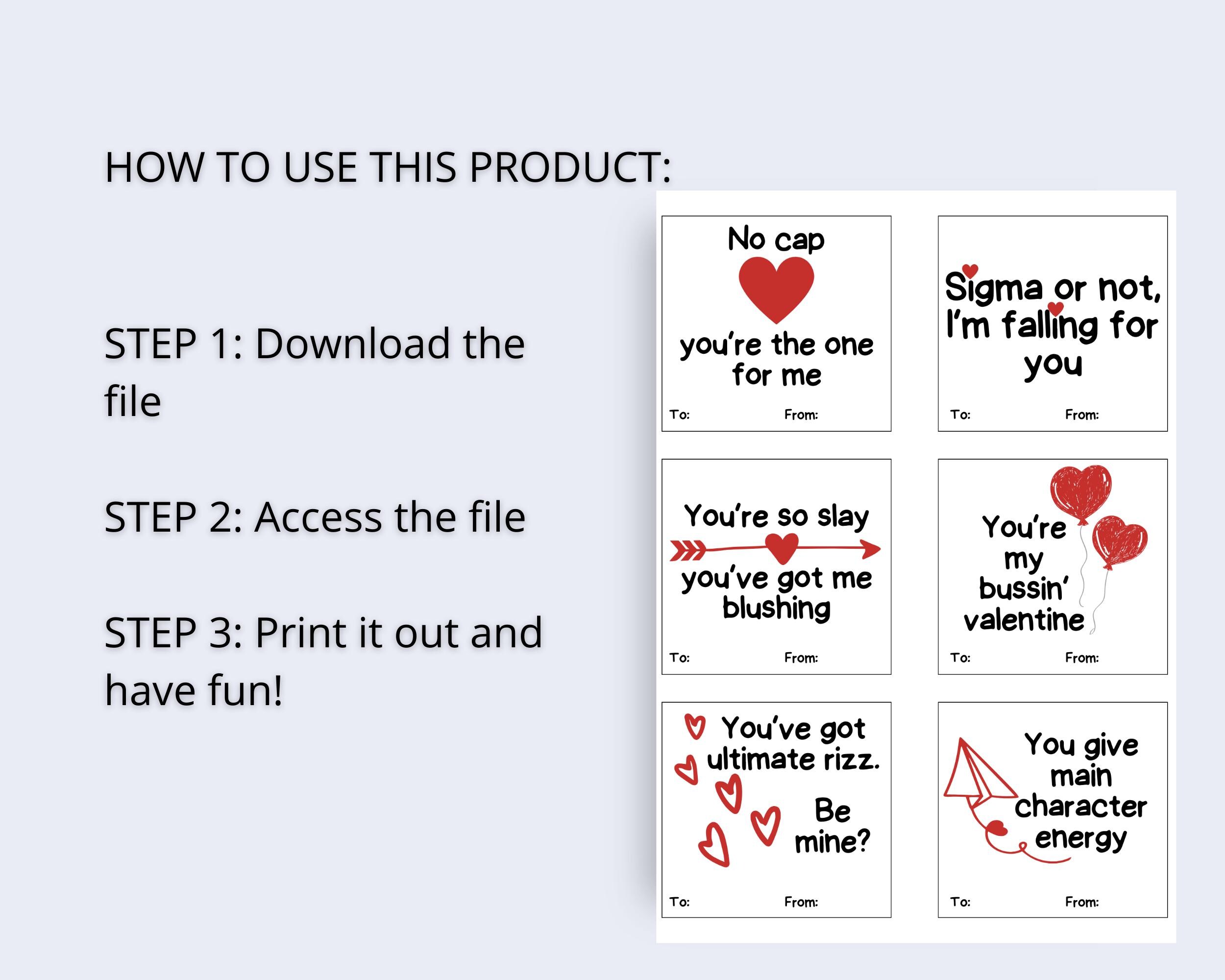 Slang Kids Valentine's Day Cards, Funny Valentine Card, Funny Printable ...