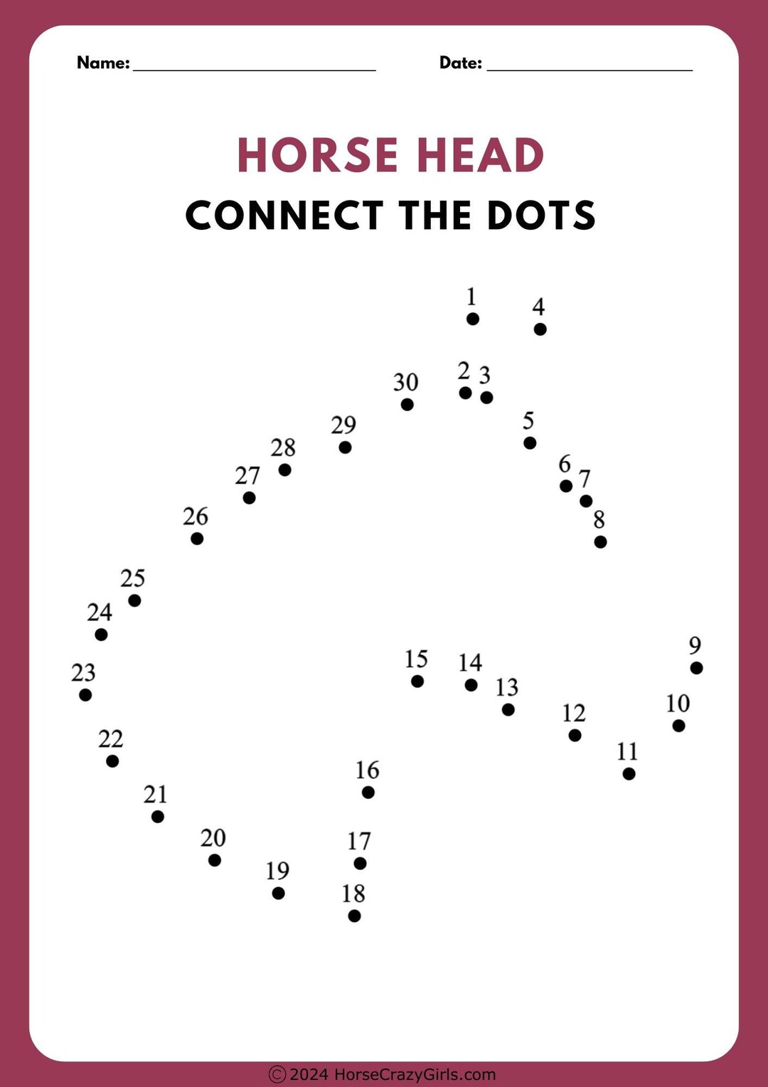Horse Themed Connect the Dots Set of 3 - Etsy