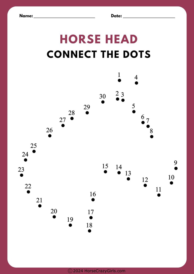 Horse Themed Connect the Dots Set of 3 - Etsy