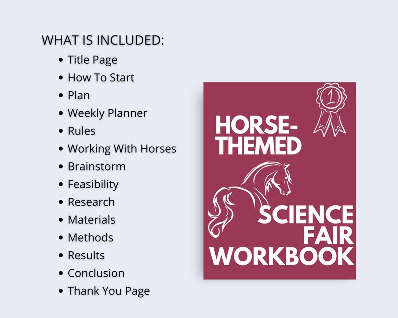 Horse-themed Science Fair Workbook - Etsy