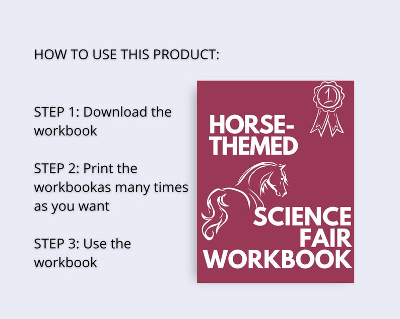 Horse-themed Science Fair Workbook - Etsy