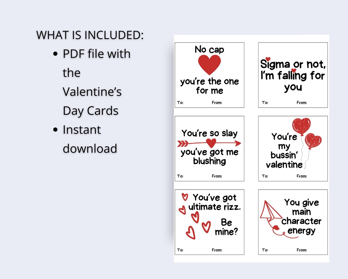 Slang Kids Valentine's Day Cards, Funny Valentine Card, Funny Printable ...
