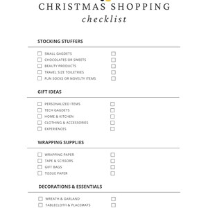 Christmas Shopping Checklist - Etsy