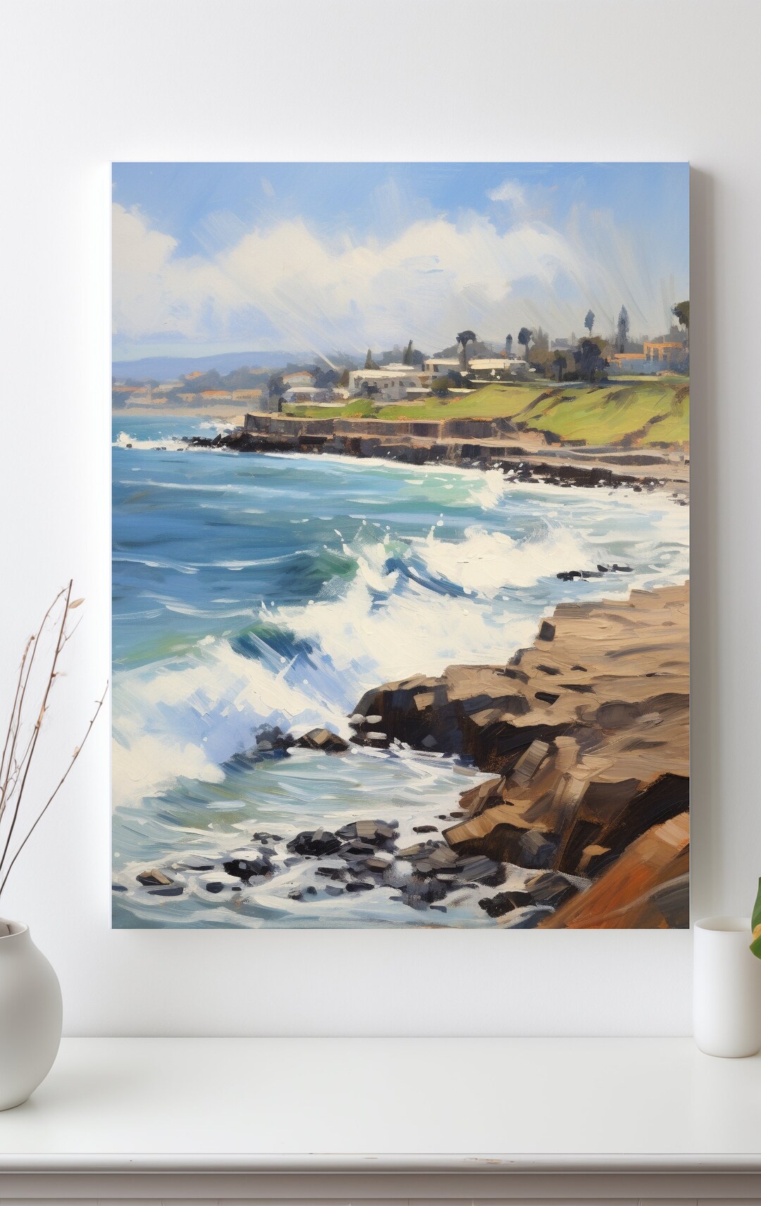 Plein Air Style Digital Downloadable Printable Art - High Waves in ...