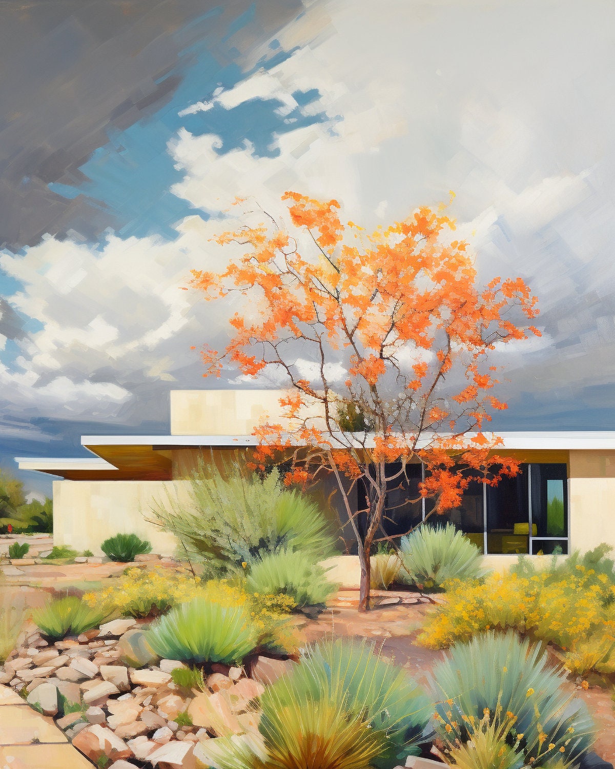 Plein Air Style Digital Downloadable Printable Art - Desert Storm on ...