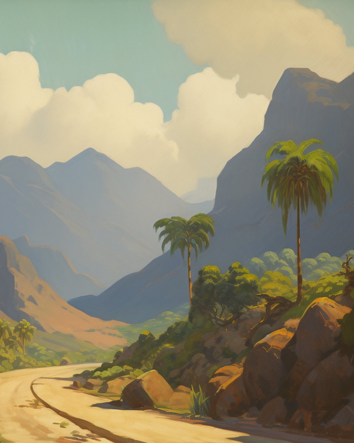 Plein Air Style Digital Downloadable Printable Art - California Coastal ...