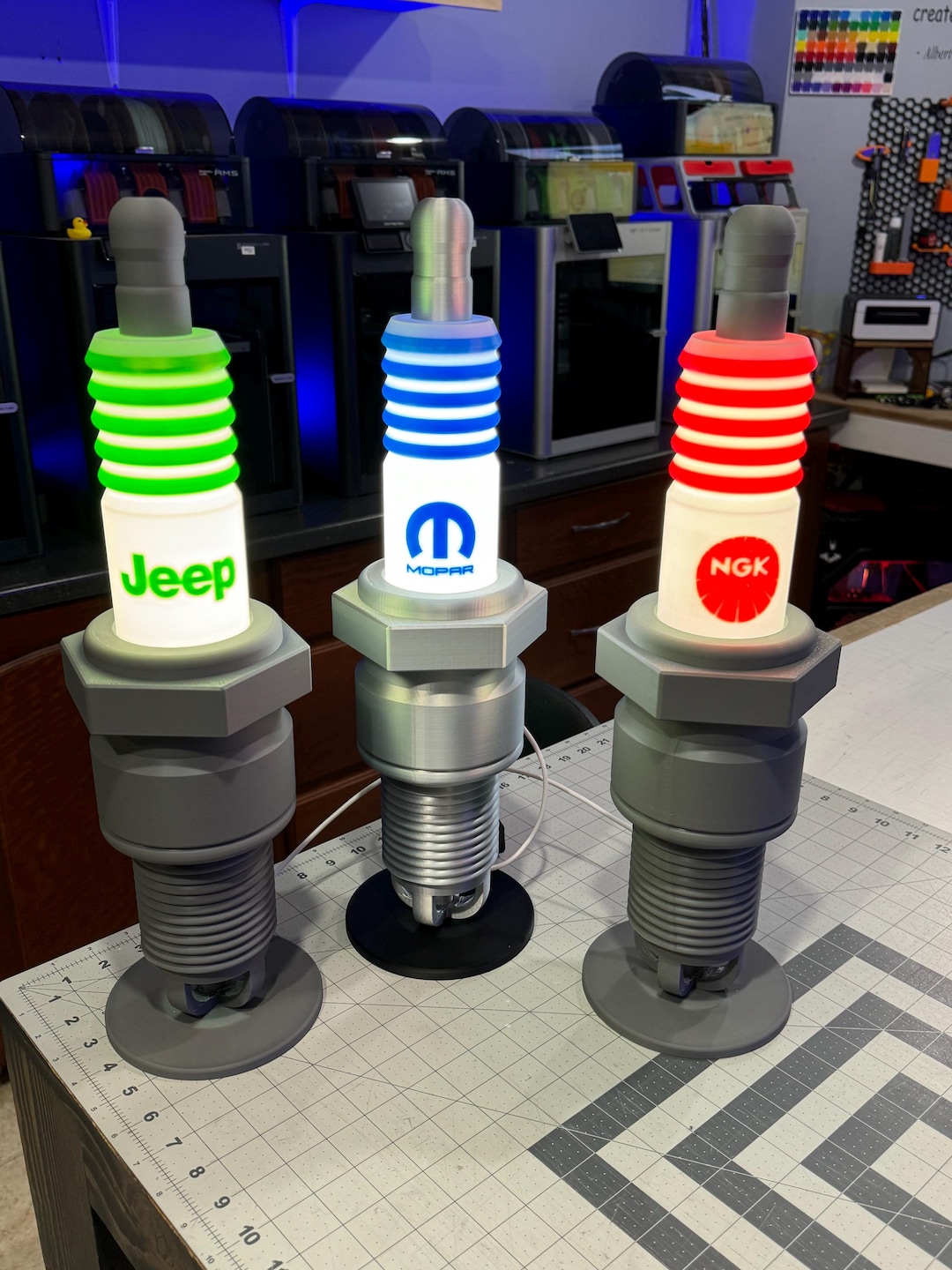 Spark Plug Lamp, Mechanics Gift, Gift for Him, Car Enthusiast, Hot Rod ...