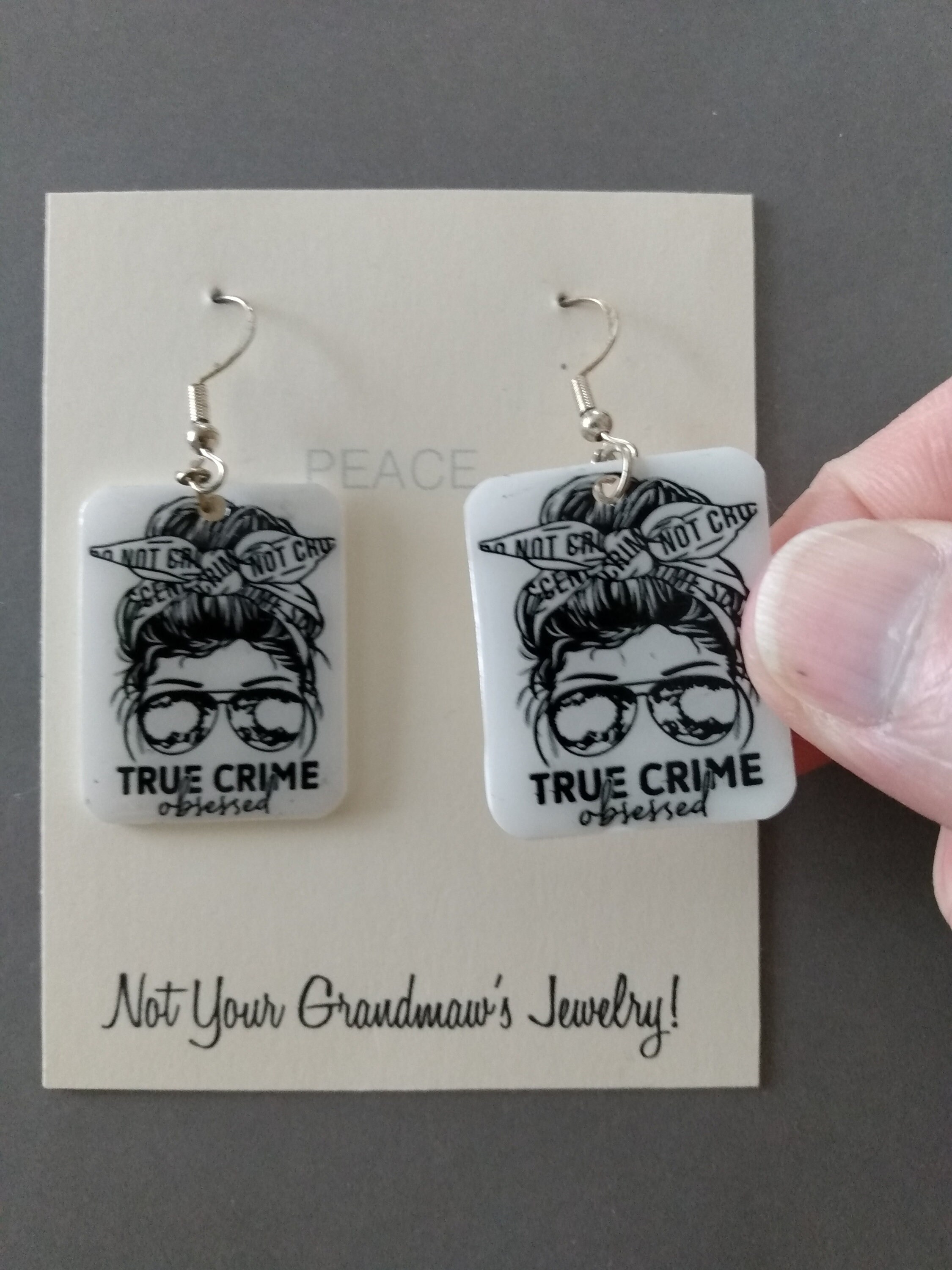True Crime Earrings Messy Bun Earrings Gift for TV Crime Fan True Crime ...