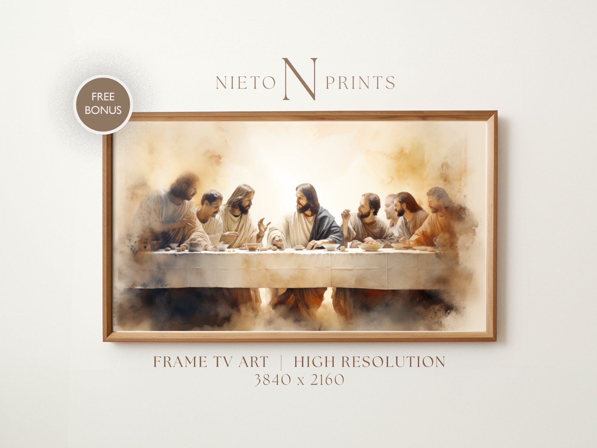 The Last Supper, Watercolor Art for Samsung Frame TV, Catholic ...